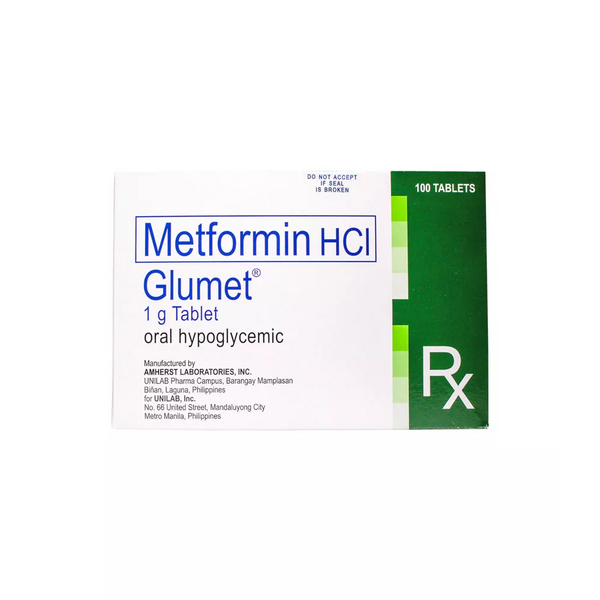GLUMET Metformin 1g - 1 Tablet price in the Philippines | MedsGo Pharmacy